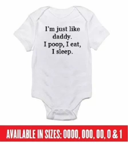 Baby Bodysuit BELLA CANVAS Just Like Daddy Funny Bodysuit Baby Shower ...