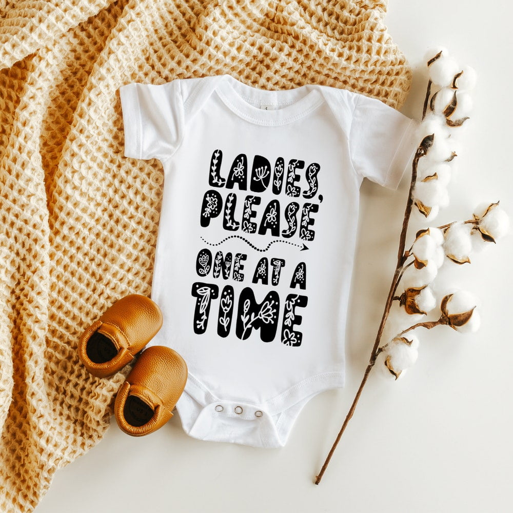 Baby Bodysuit BELLA CANVAS Ladies, Please One At A Time Baby Onesie, Funny Onesie, Baby Shower ...