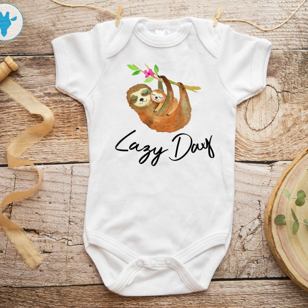 Baby Bodysuit BELLA CANVAS Lazy Day Onesie - Sloth Baby Clothes - Sloth ...
