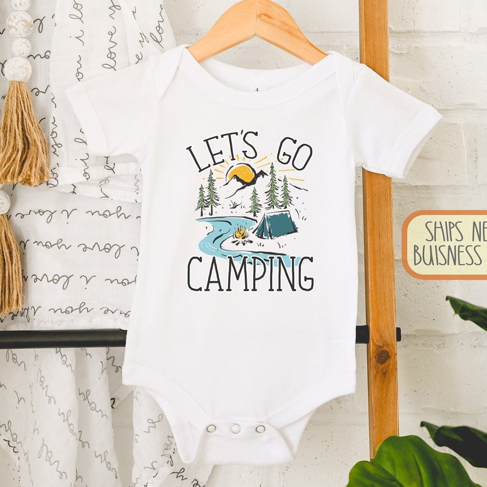 Baby Bodysuit BELLA CANVAS Let'S Go Camping, Camping Kids Shirt ...