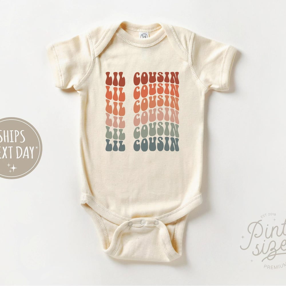 Baby Bodysuit BELLA CANVAS Little Cousin Baby Onesie - Retro Baby Girl Bodysuit - Matching ...