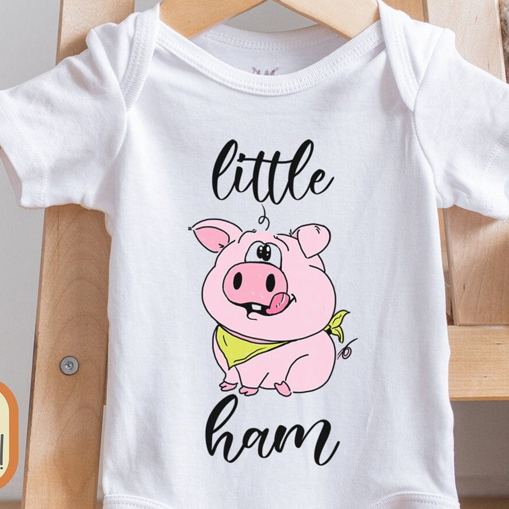 Baby Bodysuit BELLA CANVAS Little Ham Pig Baby, Farm Baby Bodysuit ...