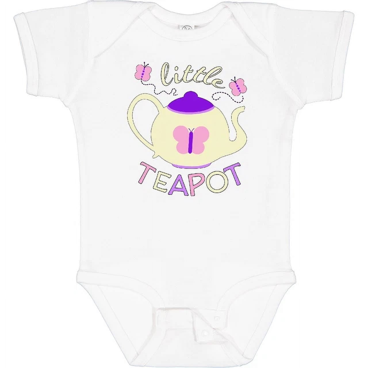 Baby Bodysuit BELLA CANVAS Little Teapot Cute Teapot With Butterflies ...