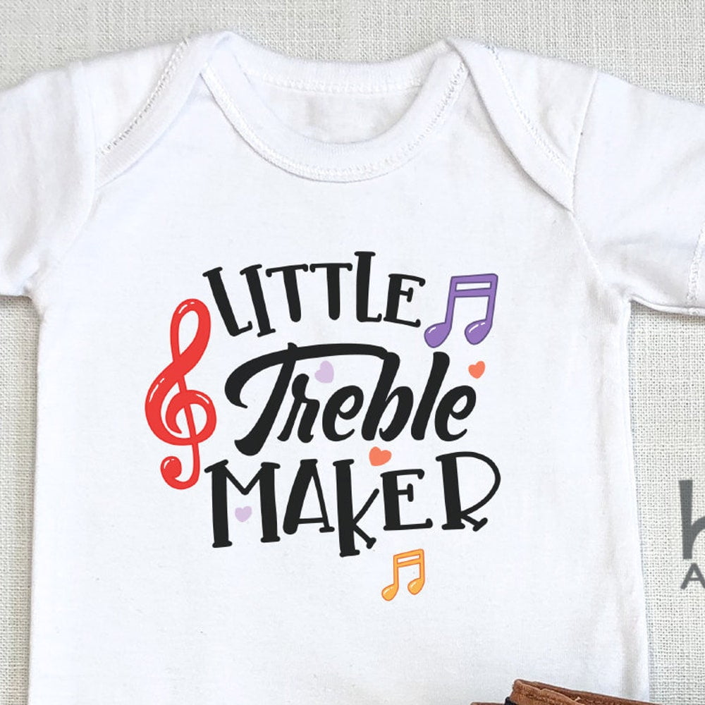 Baby Bodysuit BELLA CANVAS Little Treble Maker, Funny S, Music Teacher ...