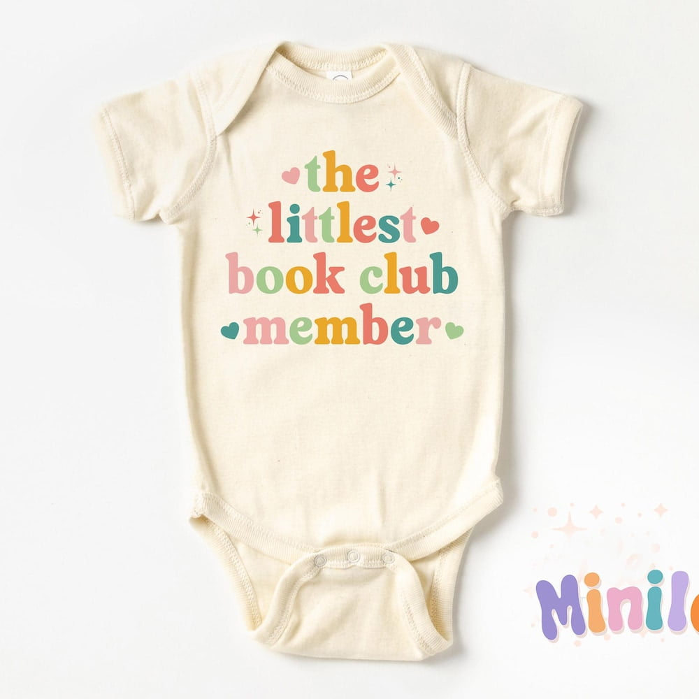 Baby Bodysuit BELLA CANVAS The Littlest Book Club Member Onesie, Funny Future Bookworm Bodysuit ...