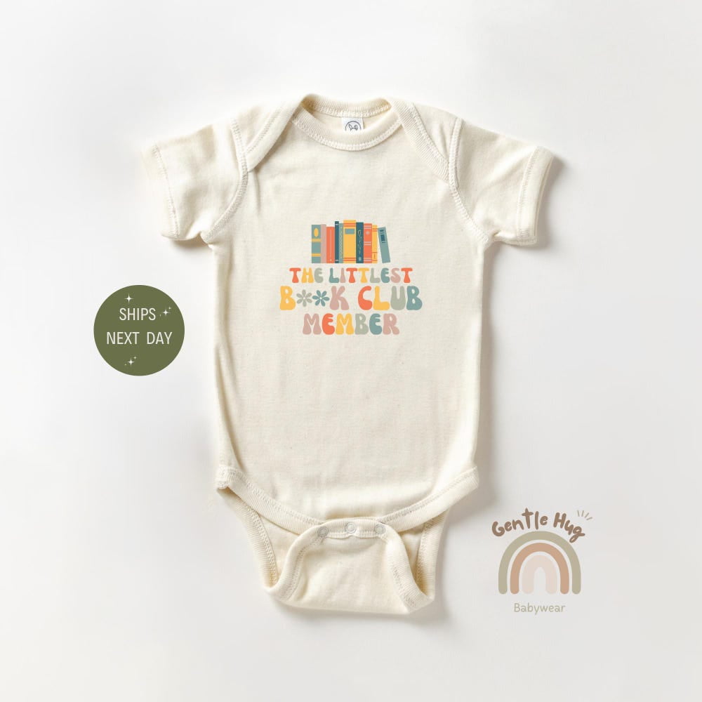 Baby Bodysuit BELLA CANVAS The Littlest Book Club Retro Member Bodysuit, Book Club Baby Onesie ...