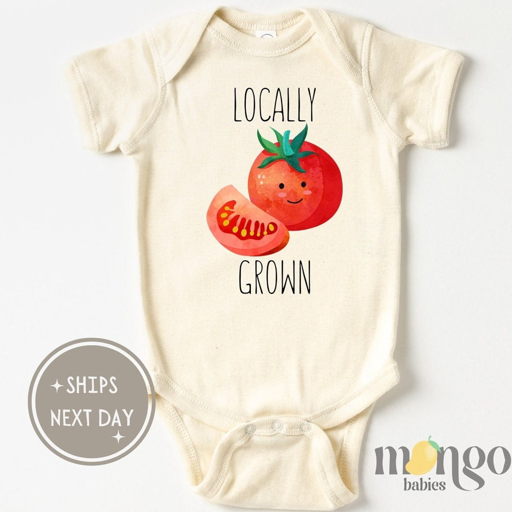 Baby Bodysuit BELLA CANVAS Locally Grown Tomato Baby Onesies Cute Baby ...