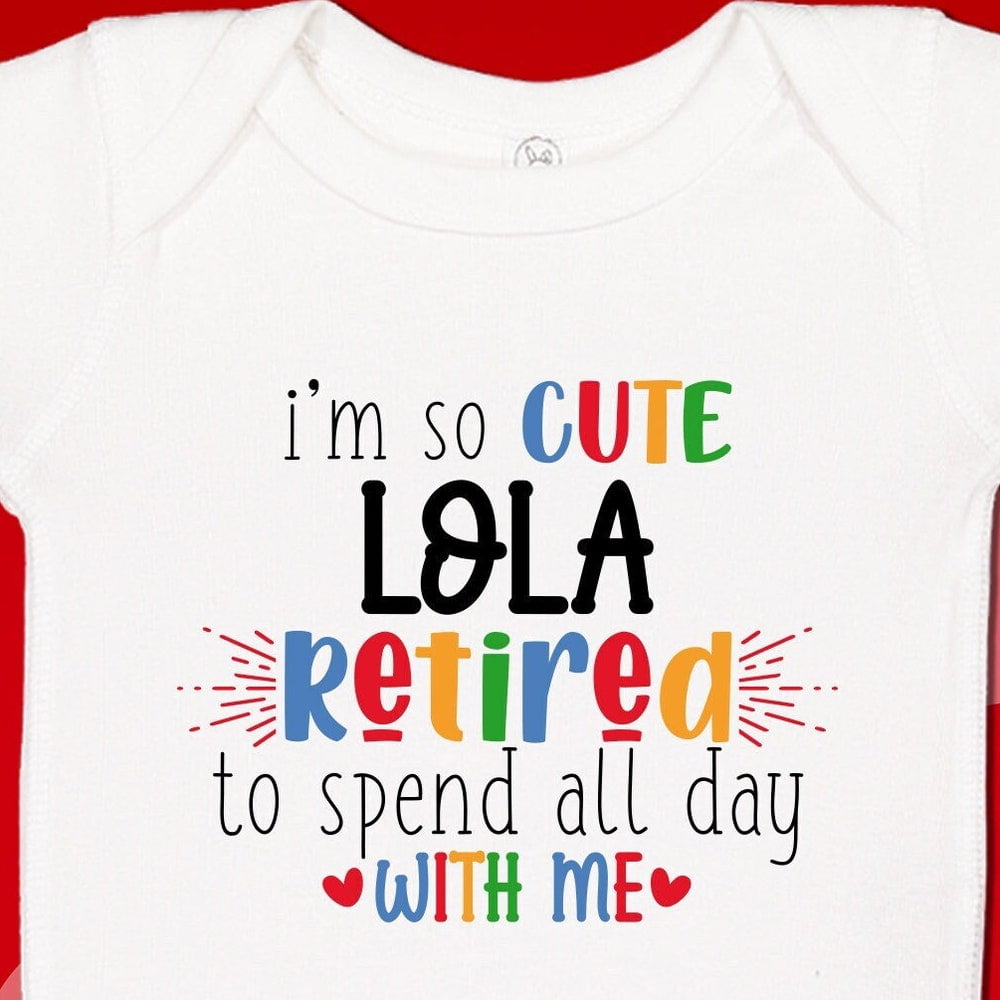 Baby Bodysuit BELLA CANVAS Lola Retirement Gift, Lola Baby Bodysuit ...