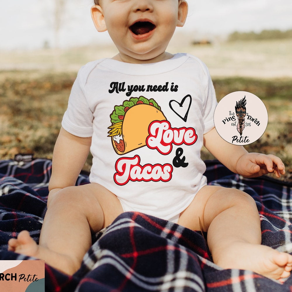 Baby Bodysuit BELLA CANVAS Love And Tacos Baby Bodysuit, Funny Taco ...