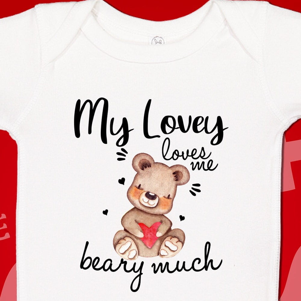 Baby Bodysuit BELLA CANVAS Lovey Newborn Clothes, My Lovey Loves Me ...