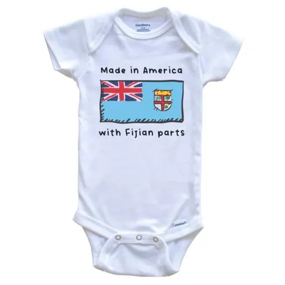 Baby Bodysuit BELLA CANVAS Made In America With Fijian Parts Fiji Flag ...