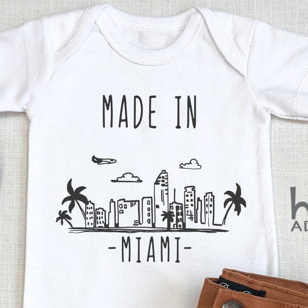 Baby Bodysuit BELLA CANVAS Made In Miami, Florida Baby Outfit, Baby ...