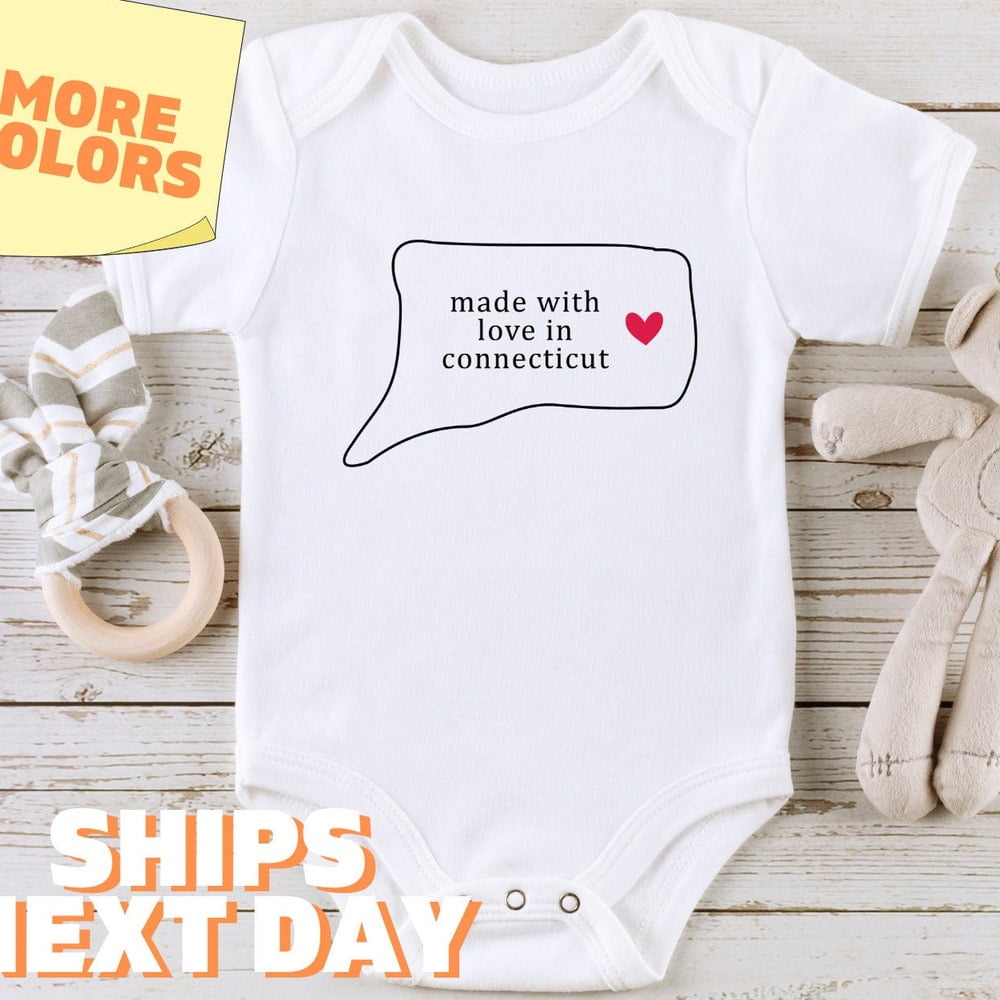 Baby Bodysuit BELLA CANVAS Made With Love In Connecticut Baby Onesies ...