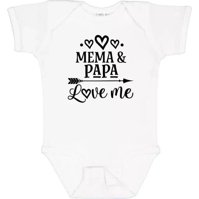 Baby Bodysuit BELLA CANVAS Mema And Papa Love Me Baby Bodysuit Grandchild Grandkids Girl Day ...