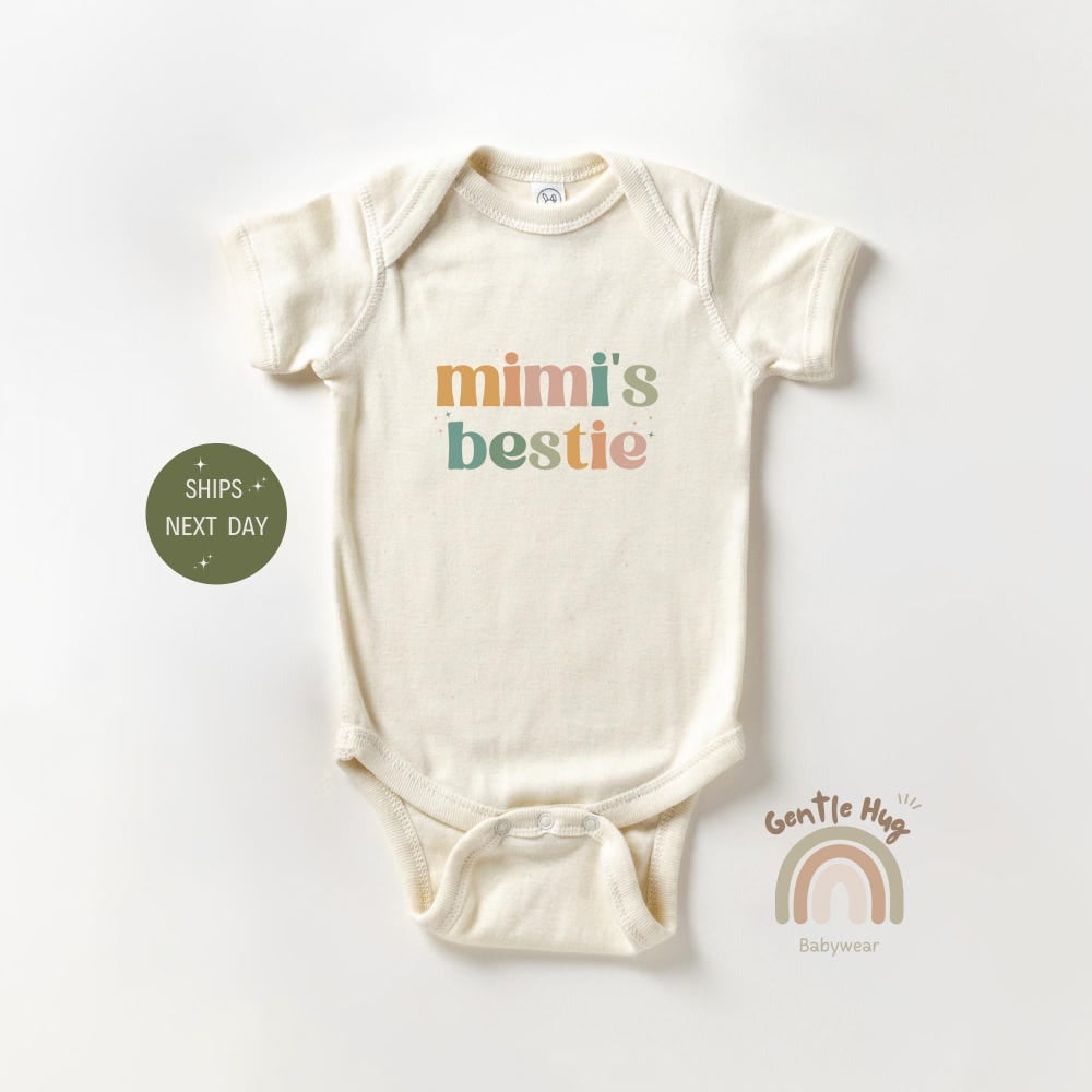 Baby Bodysuit BELLA CANVAS Mimi'S Bestie Baby Onesie, Retro Mimi'S Loves Me Baby Onesie, Baby ...
