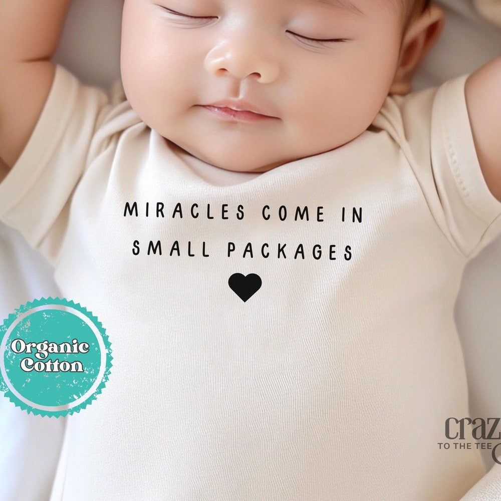 Baby Bodysuit BELLA CANVAS Miracles Come In Small Packages Baby Gerber Onesie Bodysuit ...