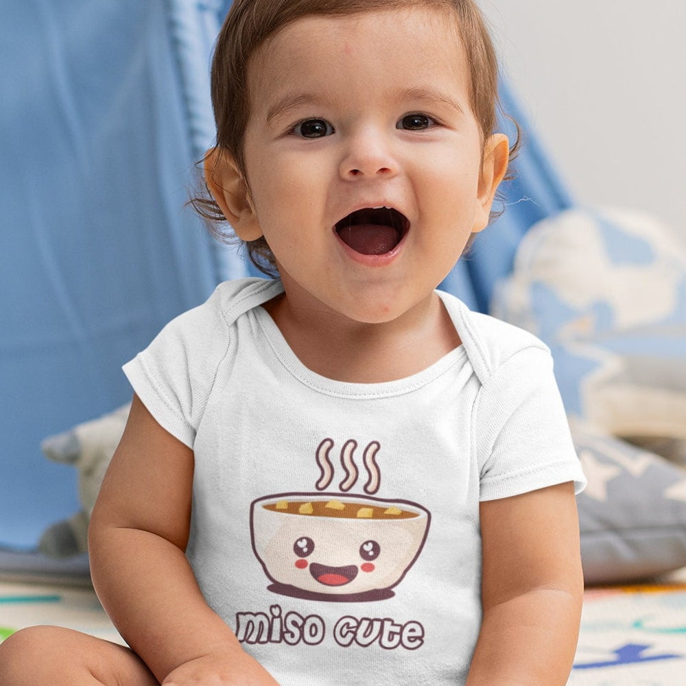 Baby Bodysuit BELLA CANVAS Miso Cute Kids T-Shirt Cute Miso Soup Baby Bodysuit Baby Shower Gift ...