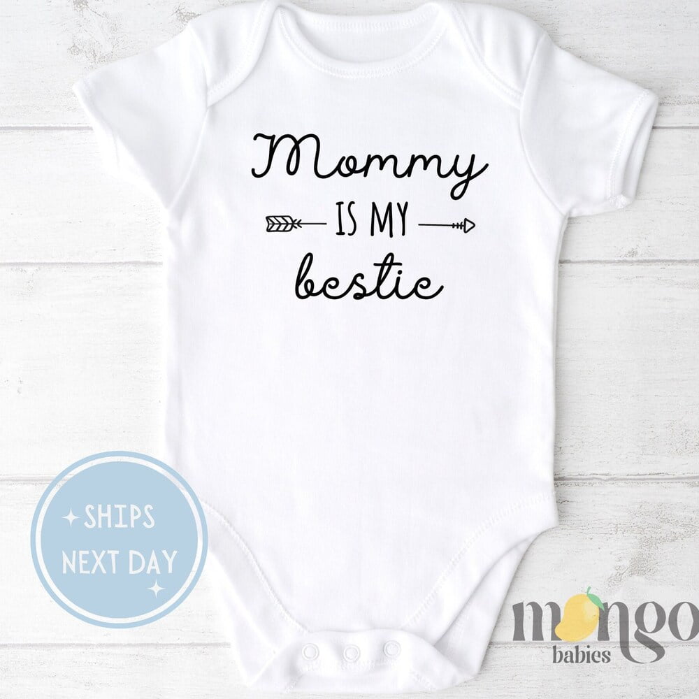 Baby Bodysuit BELLA CANVAS Mommy Is My Bestie Baby Onesies Baby Gift Cute Baby Clothes For ...
