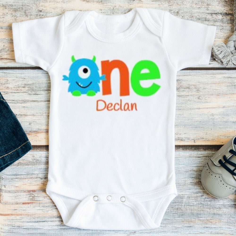 Baby Bodysuit BELLA CANVAS Monster Birthday Party - Monster Birthday ...