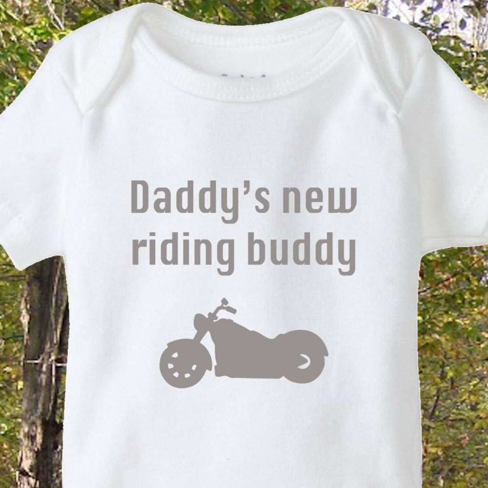 Baby Bodysuit BELLA CANVAS Motorcycle Baby Shirt, Daddy'S New Riding Buddy Onesie, New Baby Boy ...