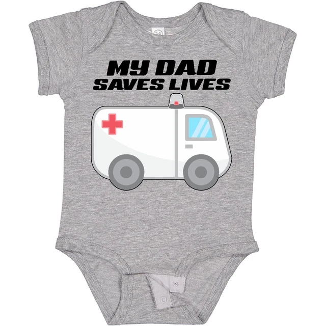 Baby Bodysuit BELLA CANVAS My Dad Saves Lives- Ambulance Baby Bodysuit ...