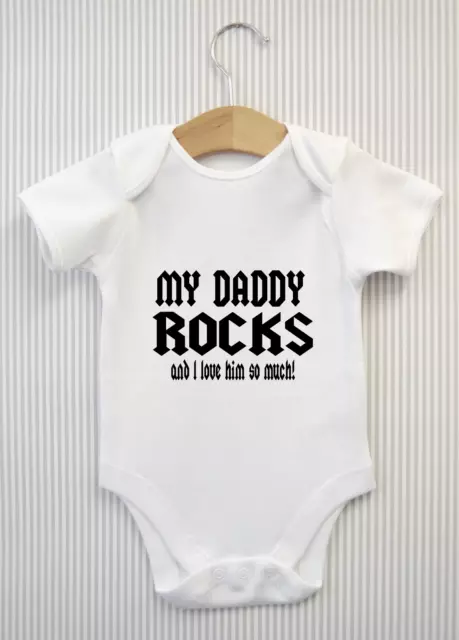 Baby Bodysuit BELLA CANVAS My Daddy Rocks & I Love Him.. Baby Grow ...