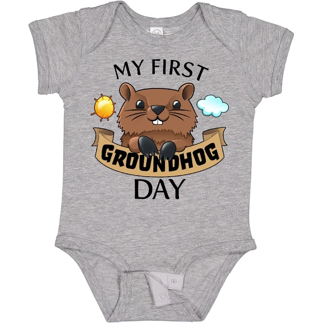 Baby Bodysuit BELLA CANVAS My First Groundhog Day- Cute Baby Bodysuit ...