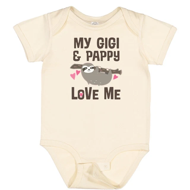 Baby Bodysuit BELLA CANVAS My Gigi And Pappy Love Me Baby Bodysuit Grandkids Childs Girl Cute ...