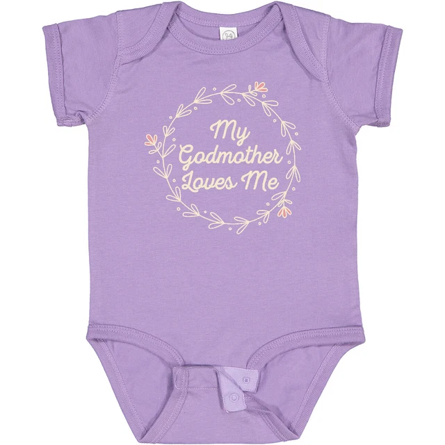 Baby Bodysuit BELLA CANVAS My Godmother Loves Me Baby Bodysuit Godchild From Flowered Pretty ...