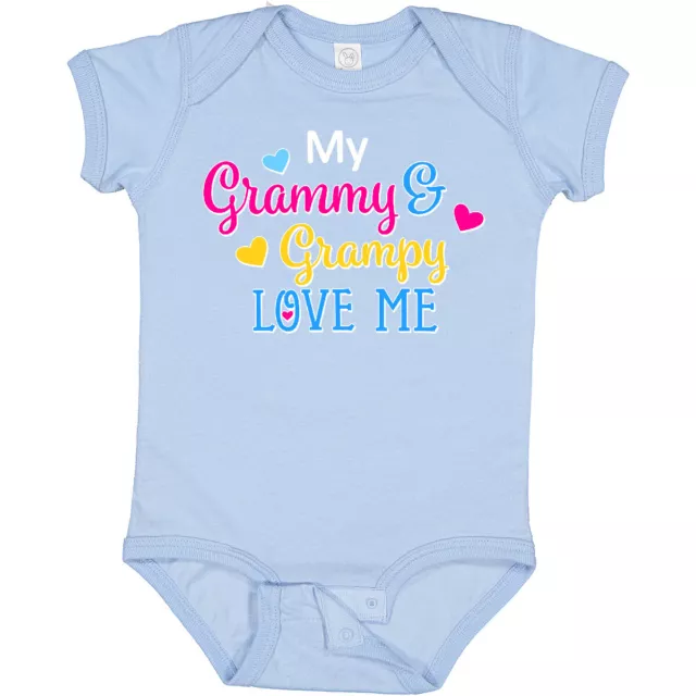 Baby Bodysuit BELLA CANVAS My Grammy And Grampy Love Me With Hearts Baby Bodysuit Family Cute ...