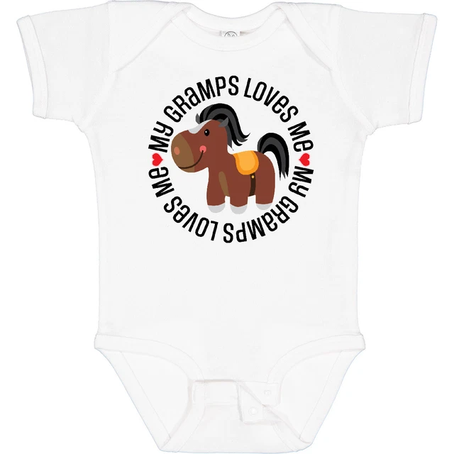 Baby Bodysuit BELLA CANVAS My Gramps Loves Me Childs Horse Baby Bodysuit Grandpa From Grandson ...