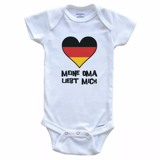 Baby Bodysuit BELLA CANVAS My Grandma Loves Me German Language Germany ...