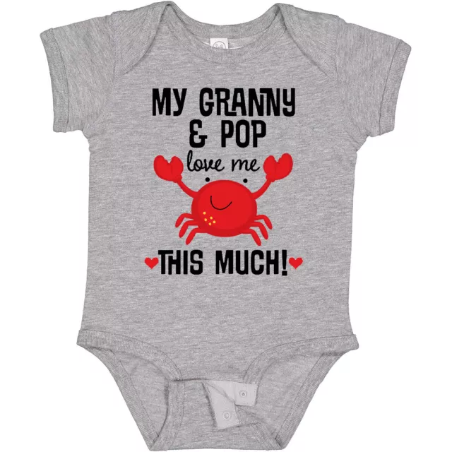 Baby Bodysuit BELLA CANVAS My Granny And Pop Love Me Baby Bodysuit Grandchild Grandbaby Boy Hws ...