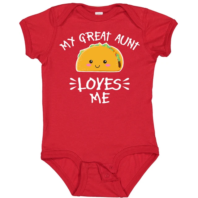 Baby Bodysuit BELLA CANVAS My Great Aunt Loves Me With Taco Illustration Baby Bodysuit Food ...