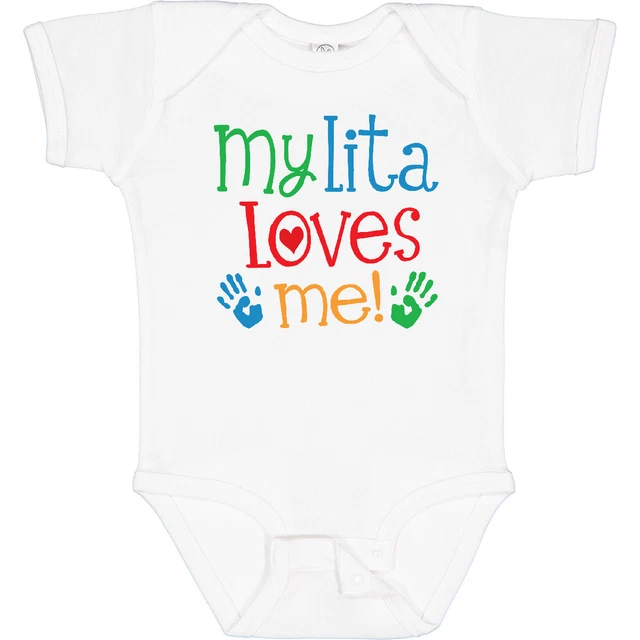 Baby Bodysuit BELLA CANVAS My Lita Loves Me Grandchild Baby Bodysuit Grandkids Grandbaby Childs ...