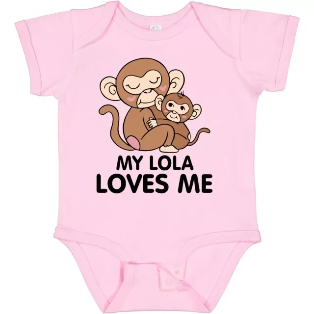 Baby Bodysuit BELLA CANVAS My Lola Loves Me Baby Bodysuit Lolo Grandchild Child Kids Cute Boys ...
