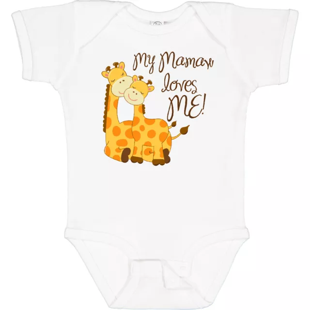 Baby Bodysuit BELLA CANVAS My Mamaw Loves Me! Baby Bodysuit Grandma Giraffe Loved By One-Piece ...