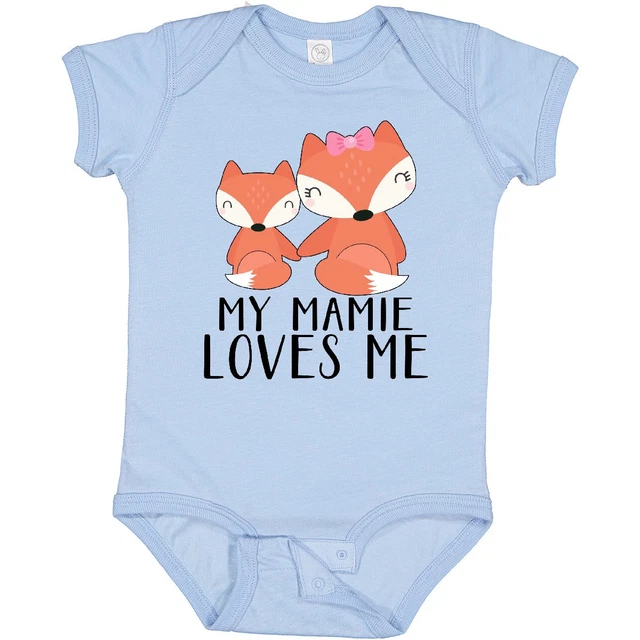 Baby Bodysuit BELLA CANVAS My Mamie Loves Me Baby Bodysuit Fox Foxes ...