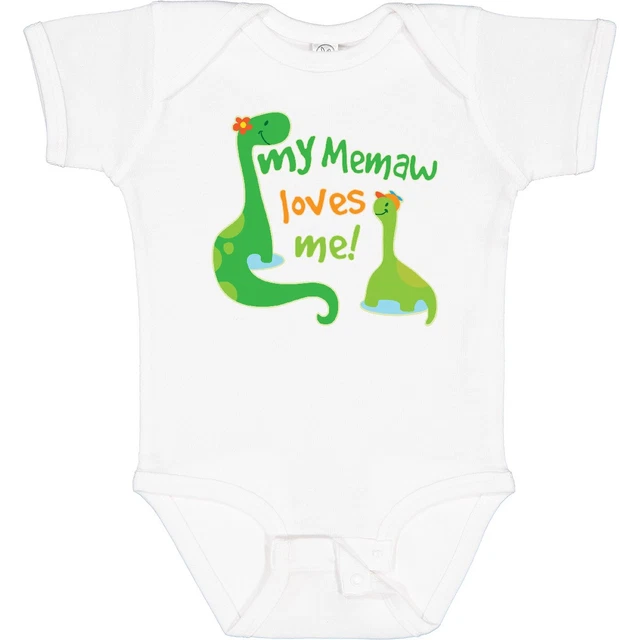 Baby Bodysuit BELLA CANVAS My Memaw Loves Me Grandson Dinosaur Baby Bodysuit From Cute ...