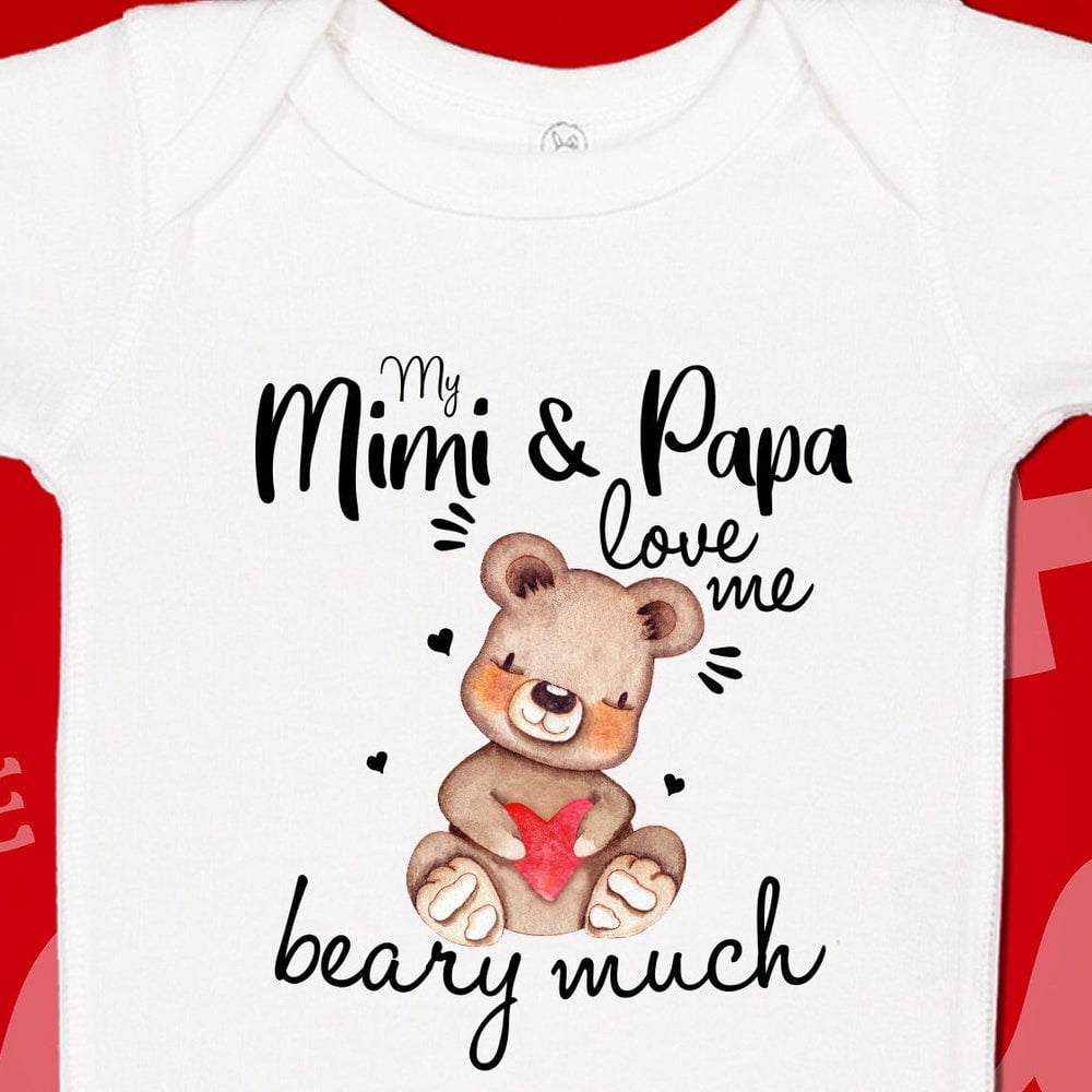 Baby Bodysuit BELLA CANVAS My Mimi And Papa Love Me Baby Bodysuit, Mimi And Papa Gift, Hello ...