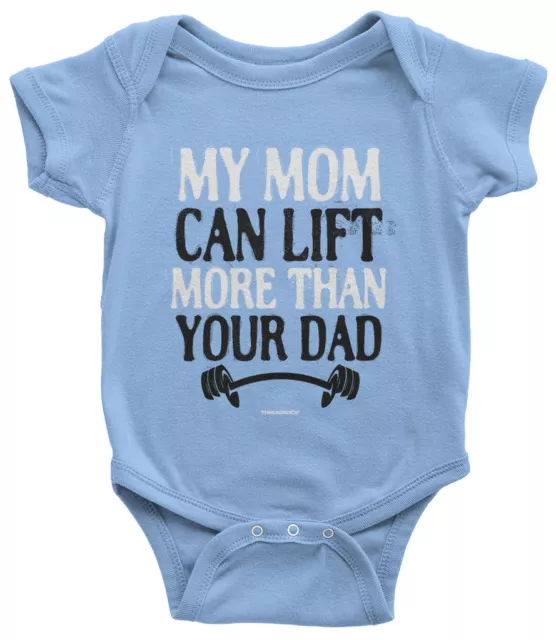 Baby Bodysuit BELLA CANVAS My Mom Can Lift More Than Your Dad Infant ...
