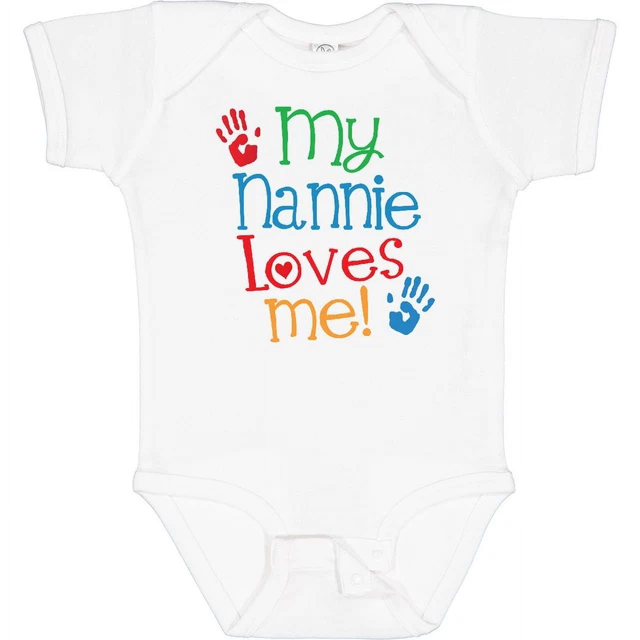 Baby Bodysuit BELLA CANVAS My Nannie Loves Me Baby Bodysuit From Child Kids Grandma Grandmother ...