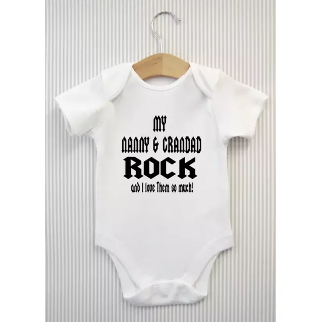 Baby Bodysuit BELLA CANVAS My Nanny & Grandad Rock & I Love Them Baby ...
