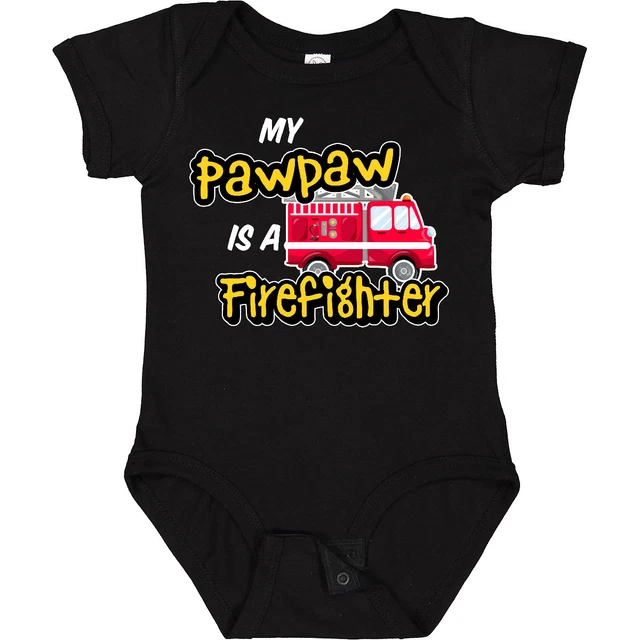 Baby Bodysuit BELLA CANVAS My Pawpaw Is A Firefighter With Fire Truck Baby Bodysuit Family Kids ...