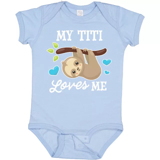 Baby Bodysuit BELLA CANVAS My Titi Loves Me With Sloth And Hearts Baby Bodysuit Animals Kids ...