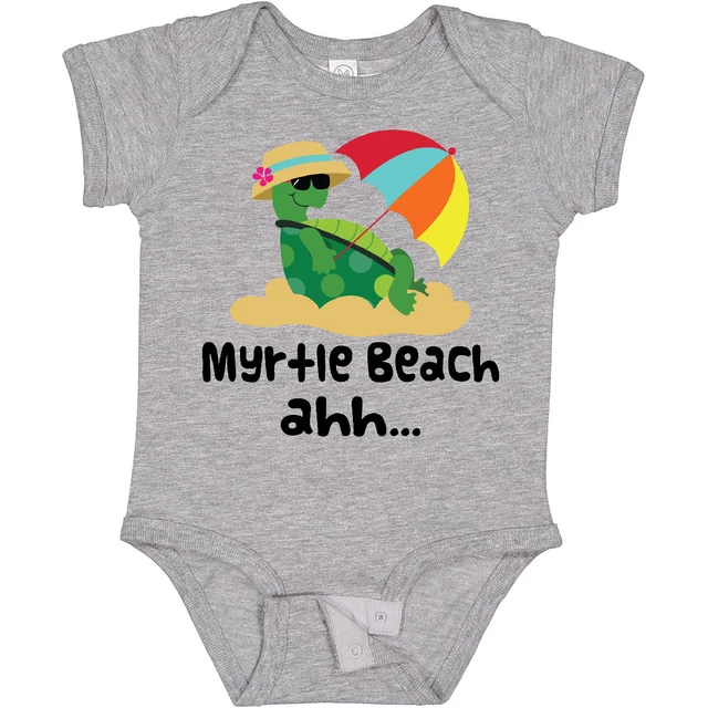 Baby Bodysuit BELLA CANVAS Myrtle Beach South Carolina Baby Bodysuit Vacation Turtle One-Piece ...
