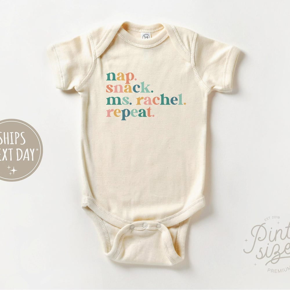 Baby Bodysuit BELLA CANVAS Nap, Snack, Ms. Rachel, Repeat Baby Onesie ...