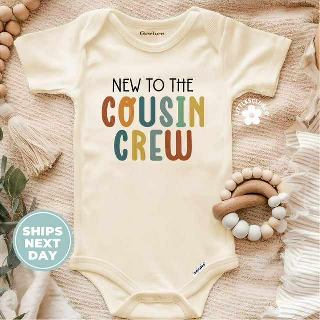 Baby Bodysuit BELLA CANVAS New To The Cousin Crew Baby Onesie, Retro Cousin Crew Baby Bodysuit ...