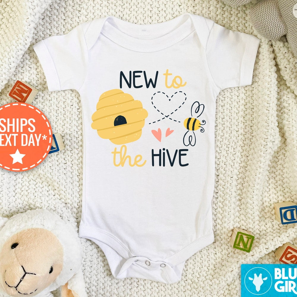 Baby Bodysuit BELLA CANVAS New To The Hive Onesie, Cute New Baby ...