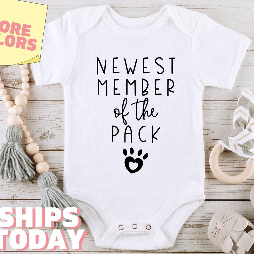 Baby Bodysuit BELLA CANVAS Newest Member Of The Pack Baby Onesies Cute ...